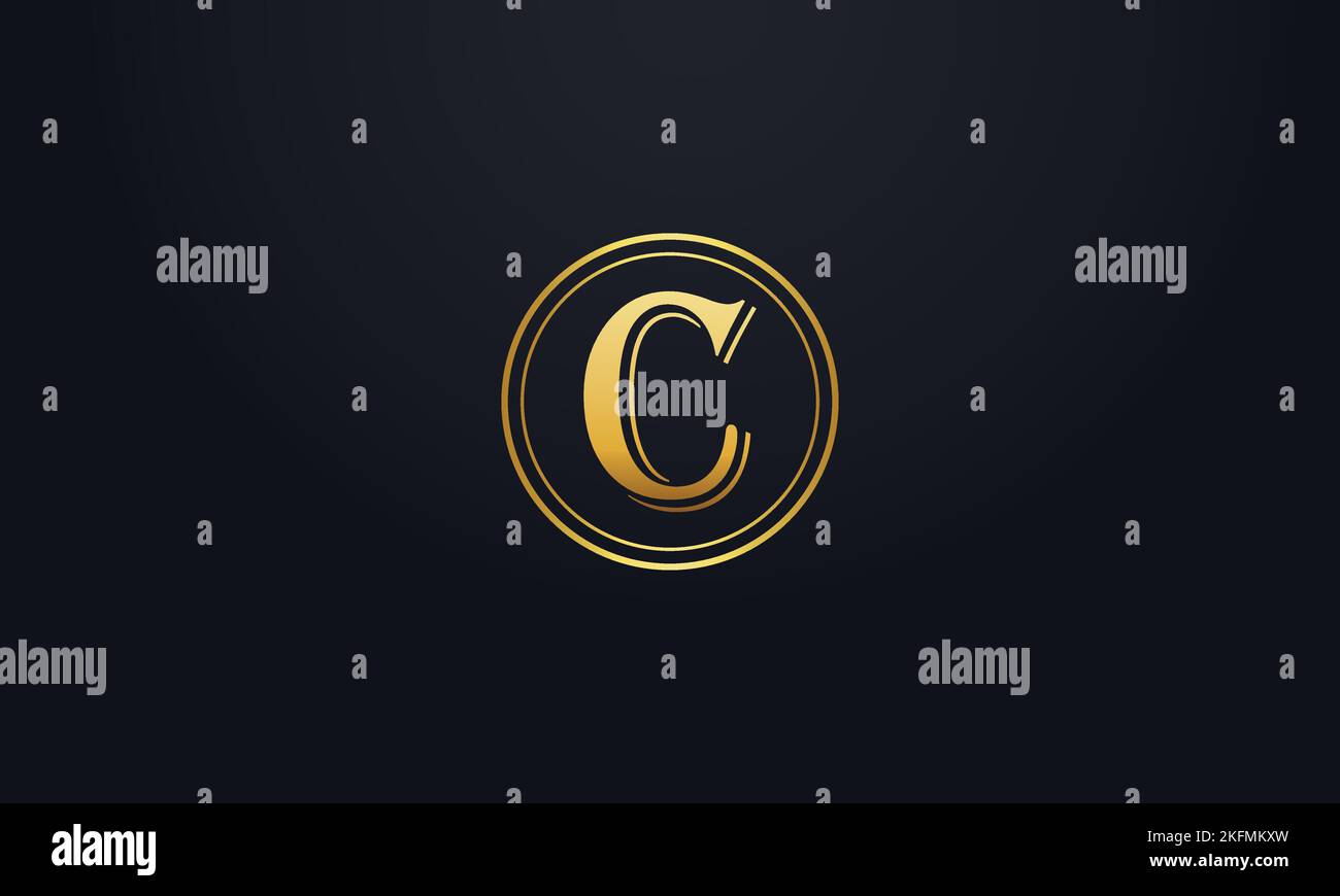 Circle icon letter and golden circle favicon vector and luxury golden ...