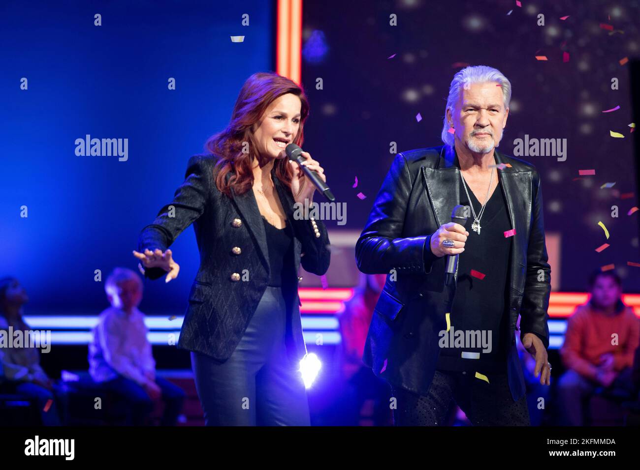 Andrea BERG and Johnny LOGAN, singer, singing, 27th RTL donation ...