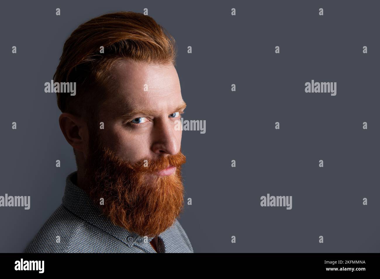 beard care. handsome bearded guy has beard, copy space. bearded guy ...