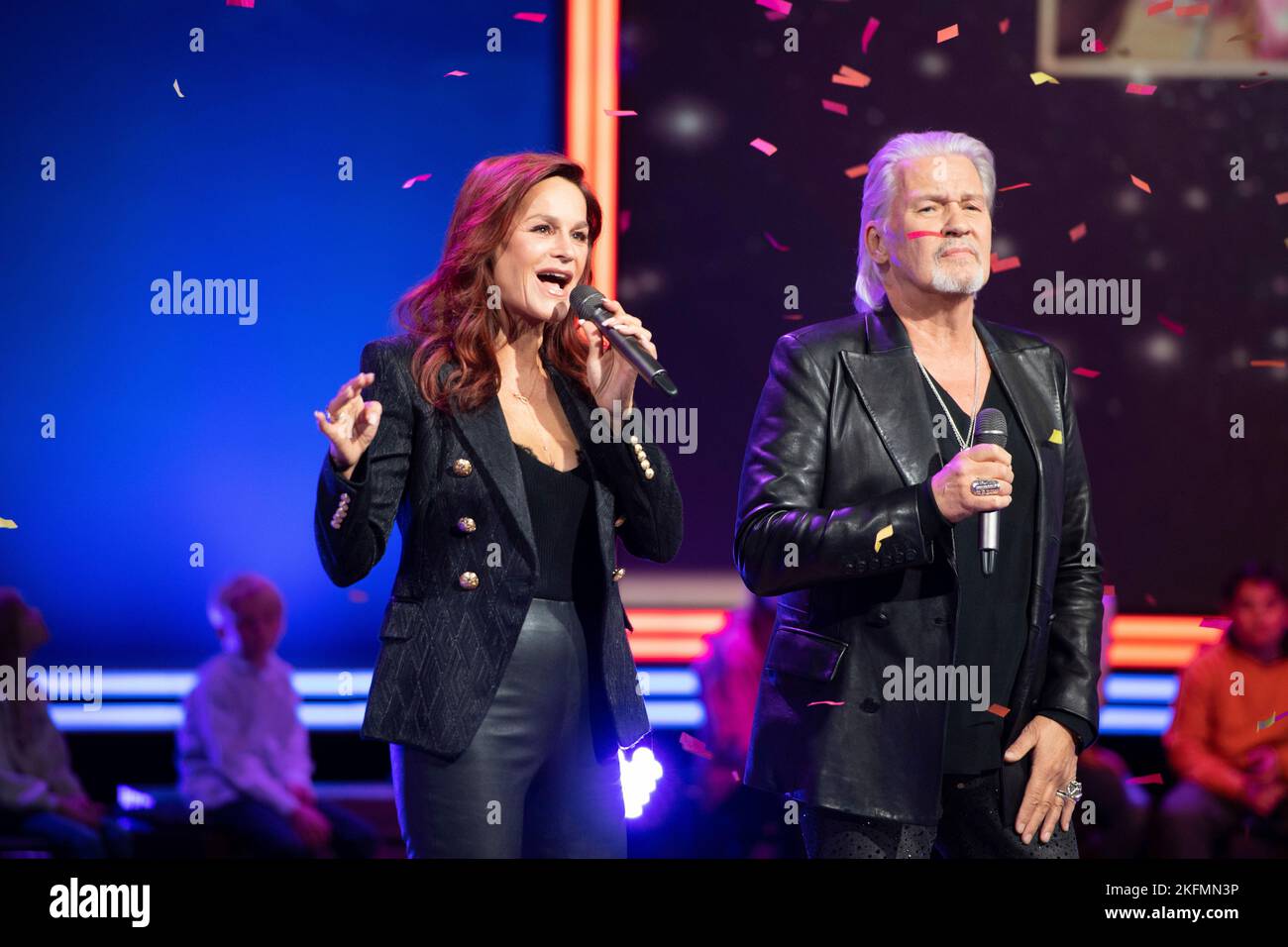 Andrea BERG and Johnny LOGAN, singer, singing, 27th RTL donation ...