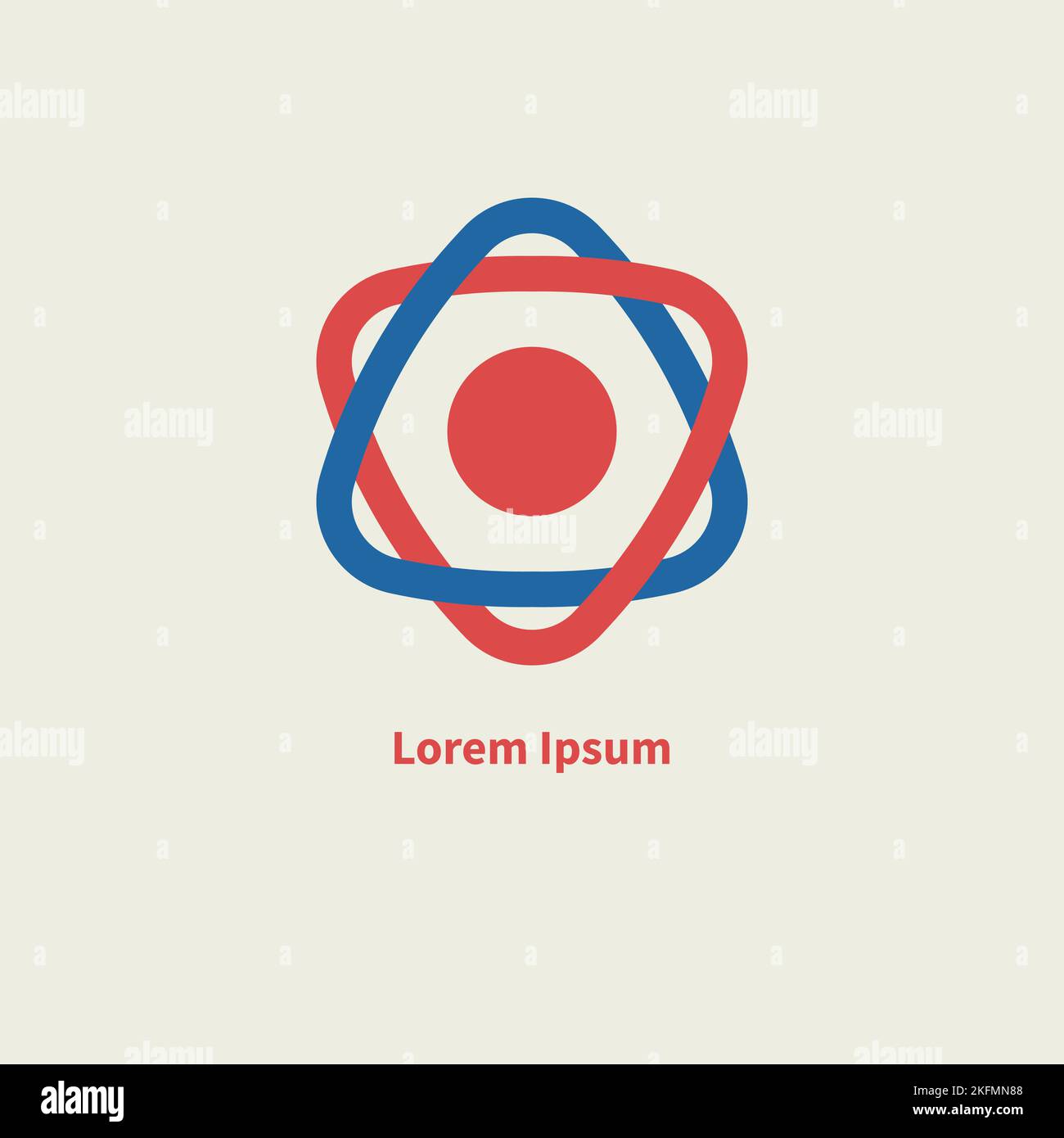 Logo with intersecting orbits. Science is a symbol, technology sign ...