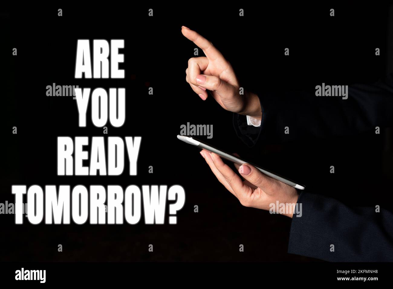 Conceptual display Are You Ready Tomorrow. Business showcase ...