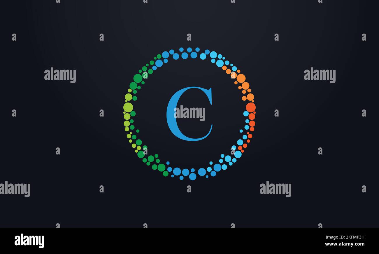 Dot circle logo and dot circle nutrition monogram vector design with ...