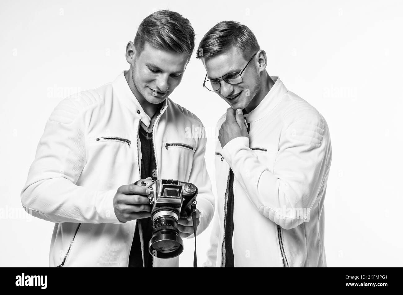 Friends photographing Black and White Stock Photos & Images - Alamy