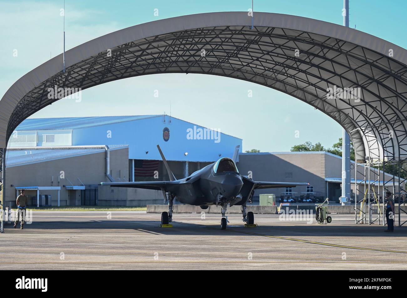 A pilot with the 58th Fighter Squadron, 33rd Fighter Wing, prepares to ...