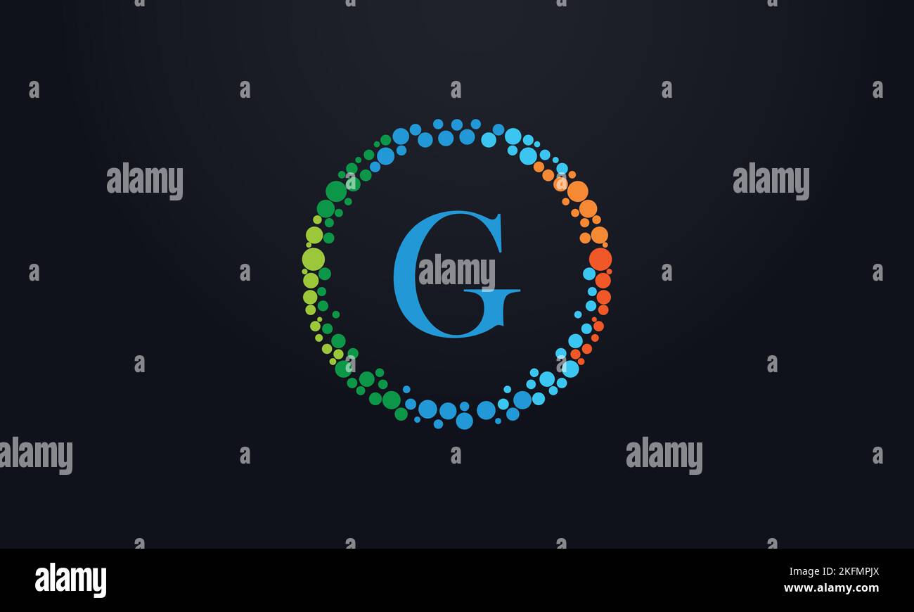 Dot circle logo and dot circle nutrition monogram vector design with ...