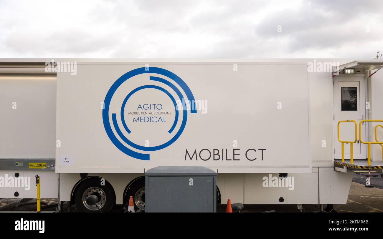 An Agito Mobile CT Scanner outside Queen Mary's Hospital, Roehampton ...