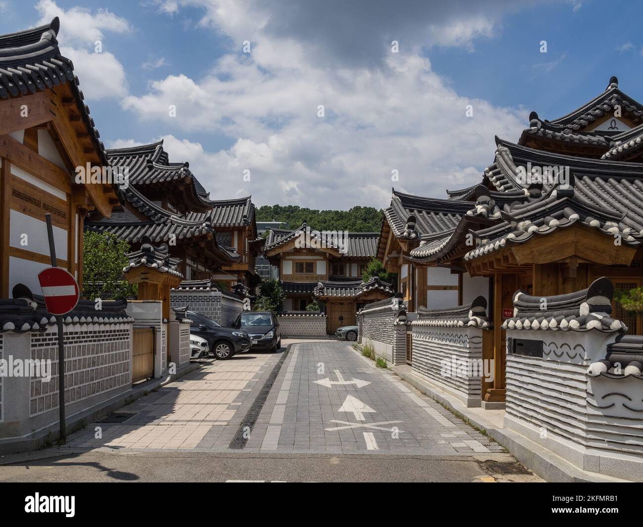 The street view of Eunpyeong Hanok Village in South Korea Stock Photo ...
