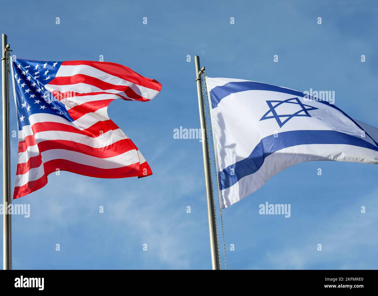 flag of united states of america and israel waving Stock Photo - Alamy