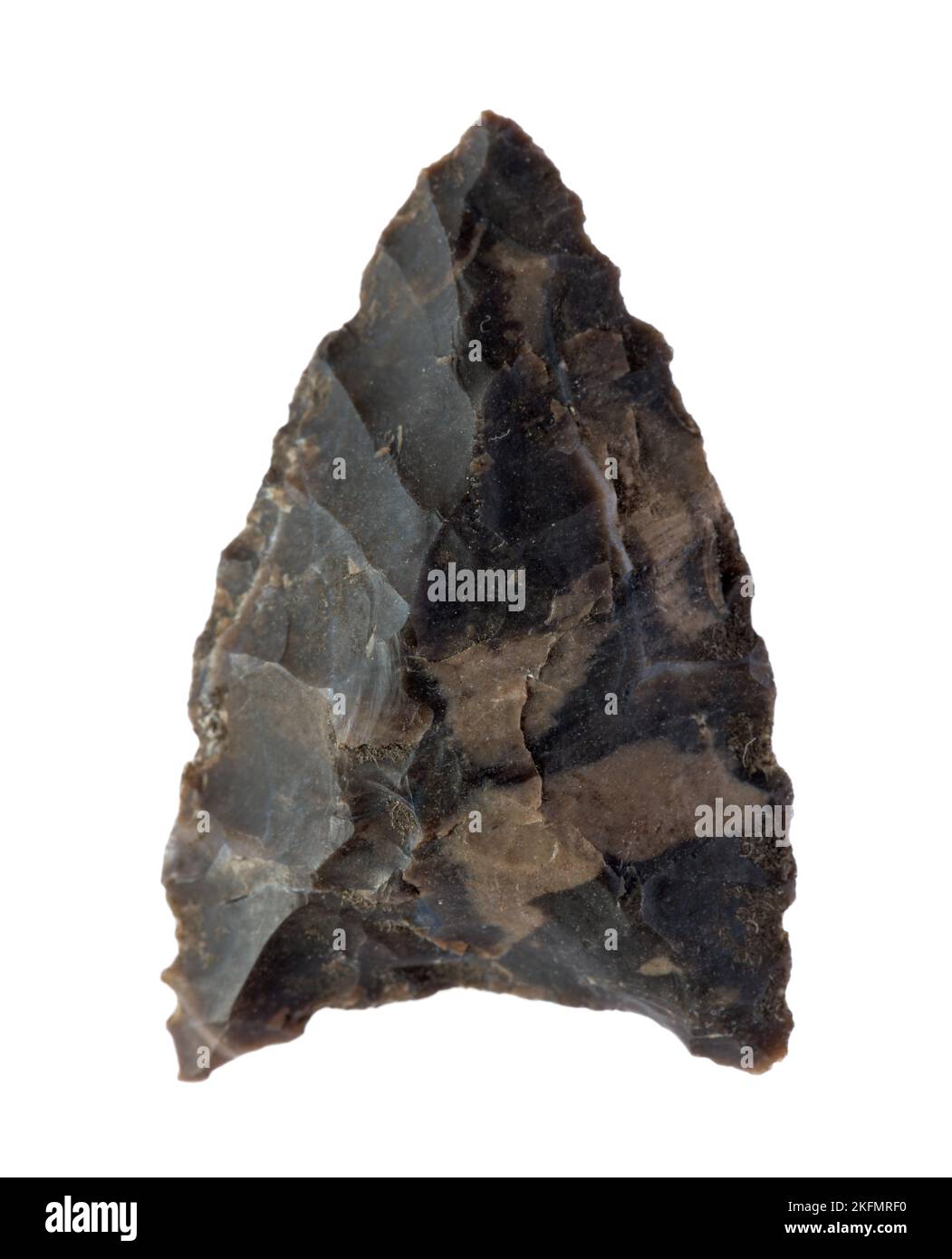 Neolithic flint arrowhead on white background Stock Photo - Alamy