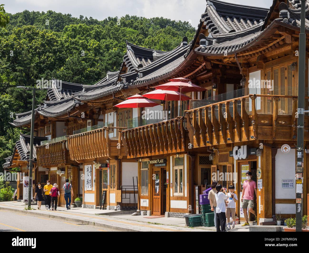 The street view of Eunpyeong Hanok Village in South Korea Stock Photo ...