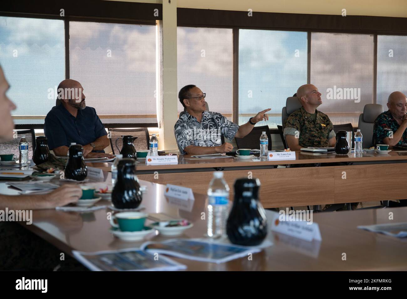 Lance Lee, center, director, Marine Corps Base Hawaii’s Installations ...