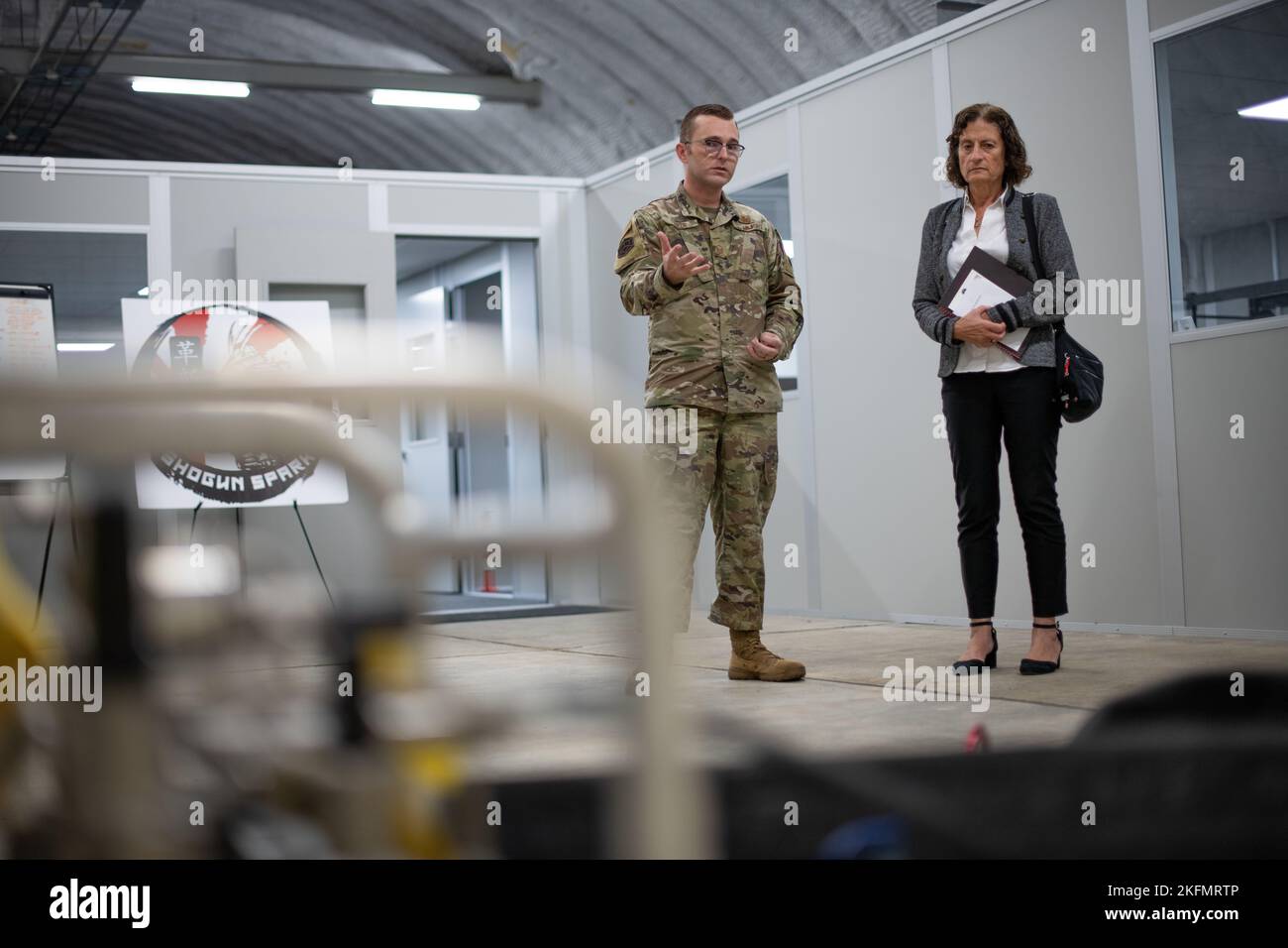 U.S. Air Force Master Sgt. Jason Yunker, left, 18th Logistics Readiness ...
