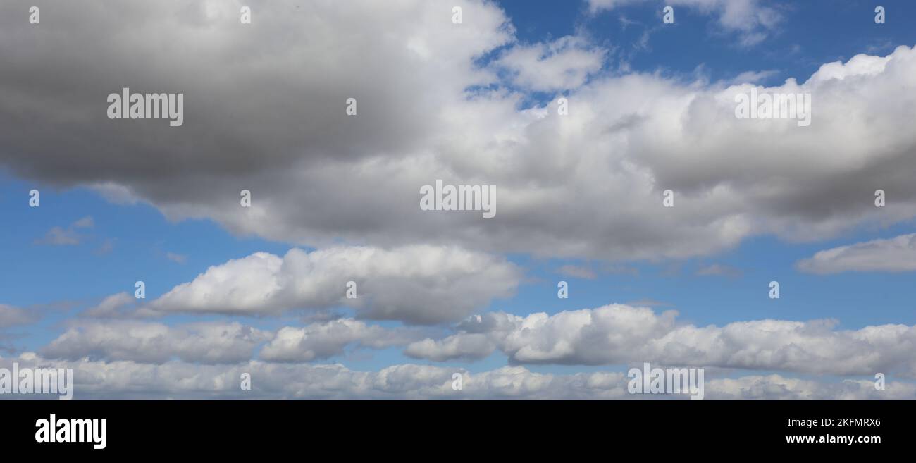 light blue background with high white clouds on a spring day Stock ...
