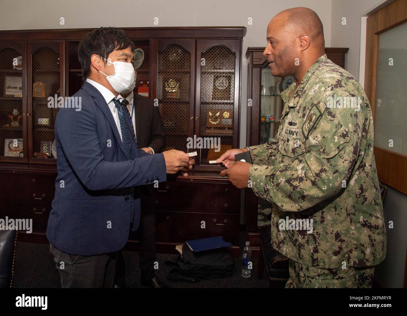 Capt. David Adams, Commander, Fleet Activities Sasebo (CFAS), meets ...
