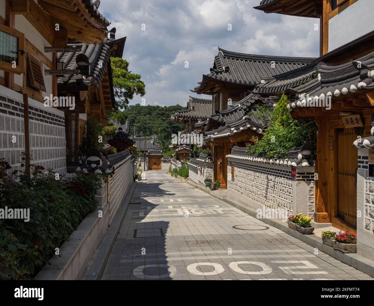 The street view of Eunpyeong Hanok Village in South Korea Stock Photo ...