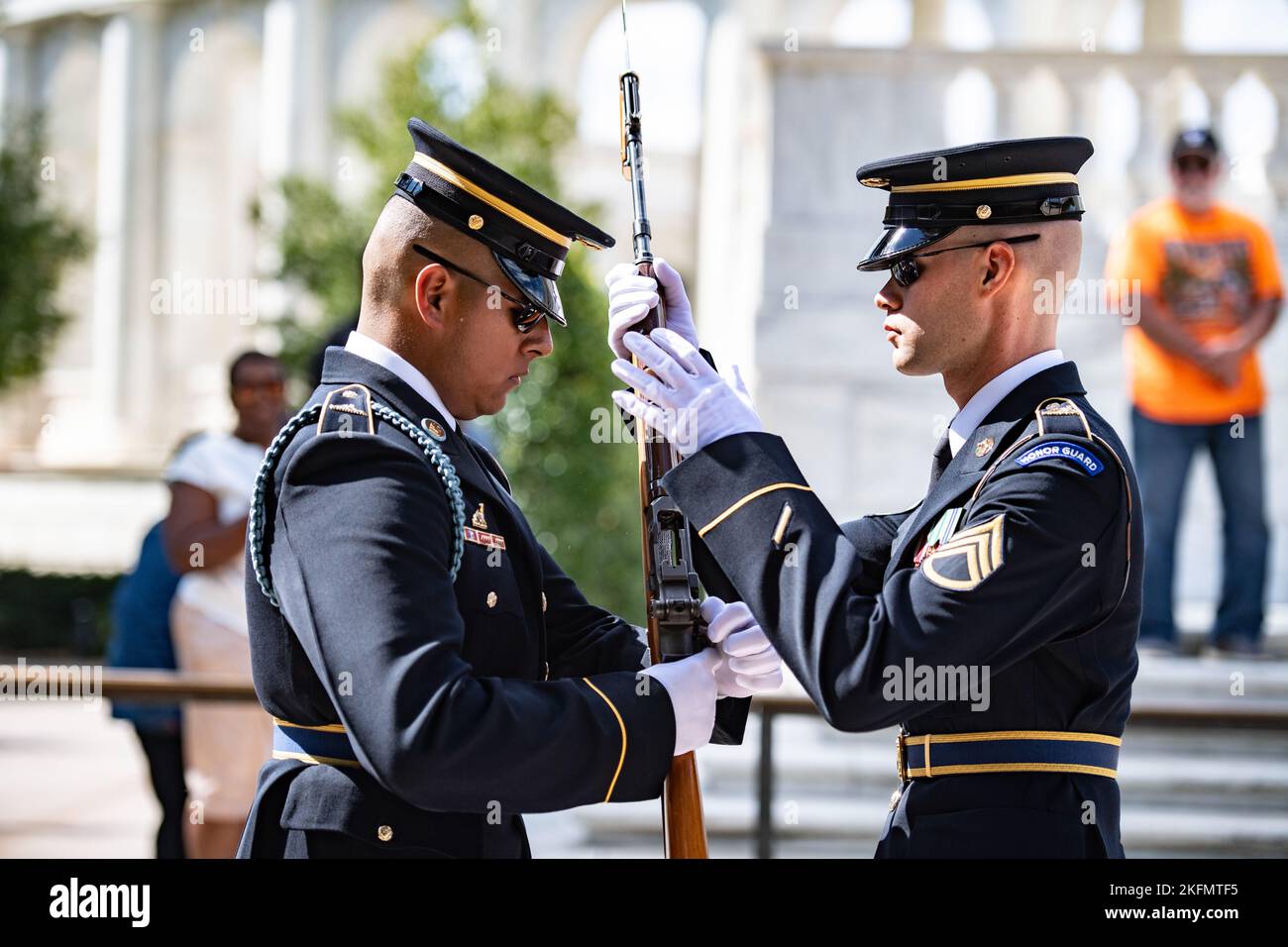 Sentinels from the 3d U.S. Infantry Regiment (Old Guard) perform the ...