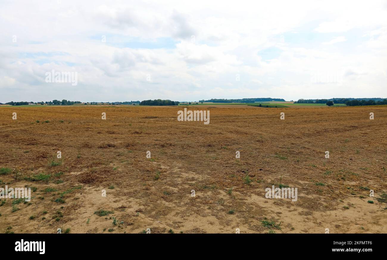 landscape of the battlefields at Waterloo in Belgium in the Wallonia ...