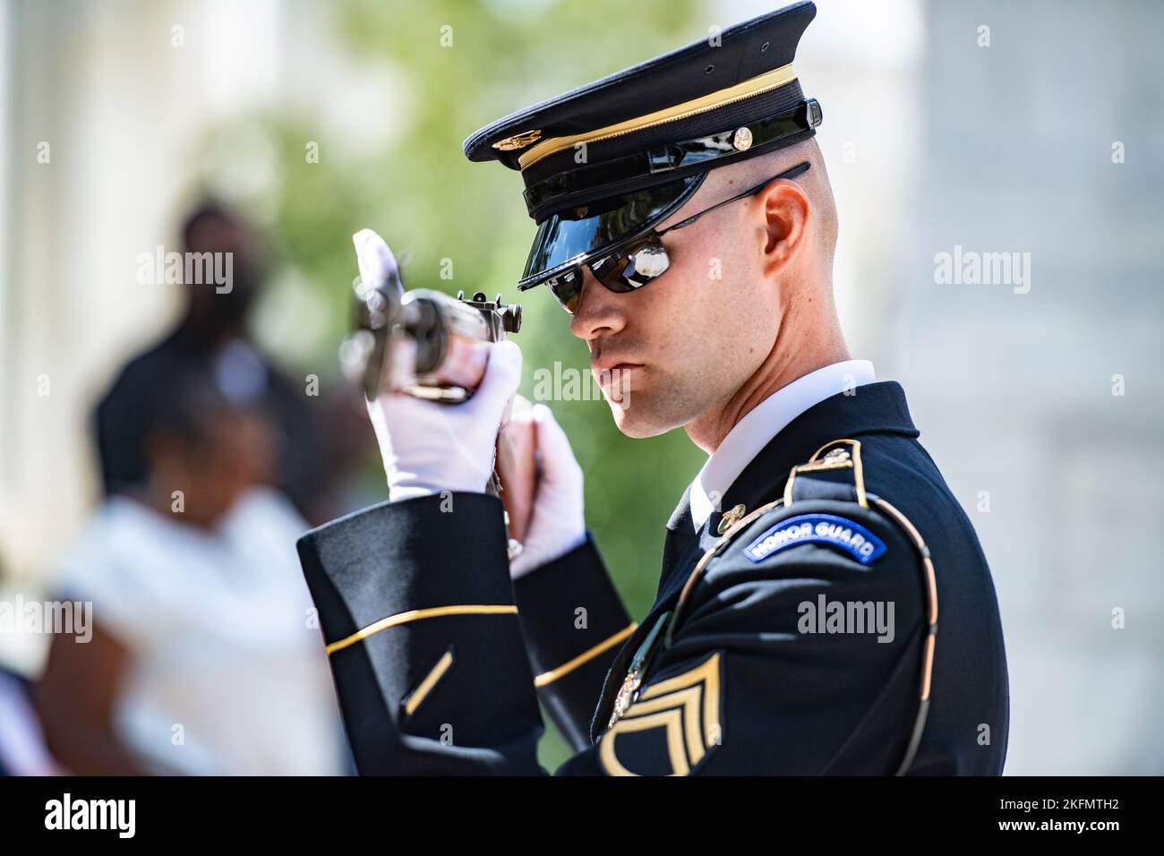 Sentinels from the 3d U.S. Infantry Regiment (Old Guard) perform the ...
