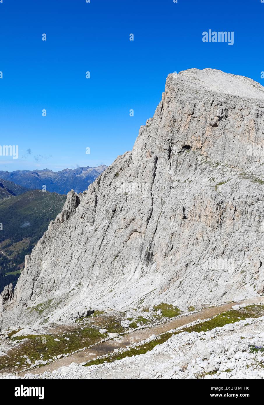 Top of the Italian mountain called CIMA ROSETTA in the Dolomites in ...