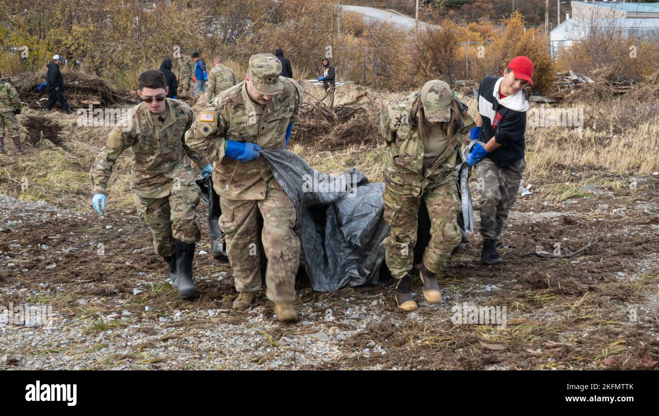 Alaska Air and Army National Guardsmen clean up storm debris for ...