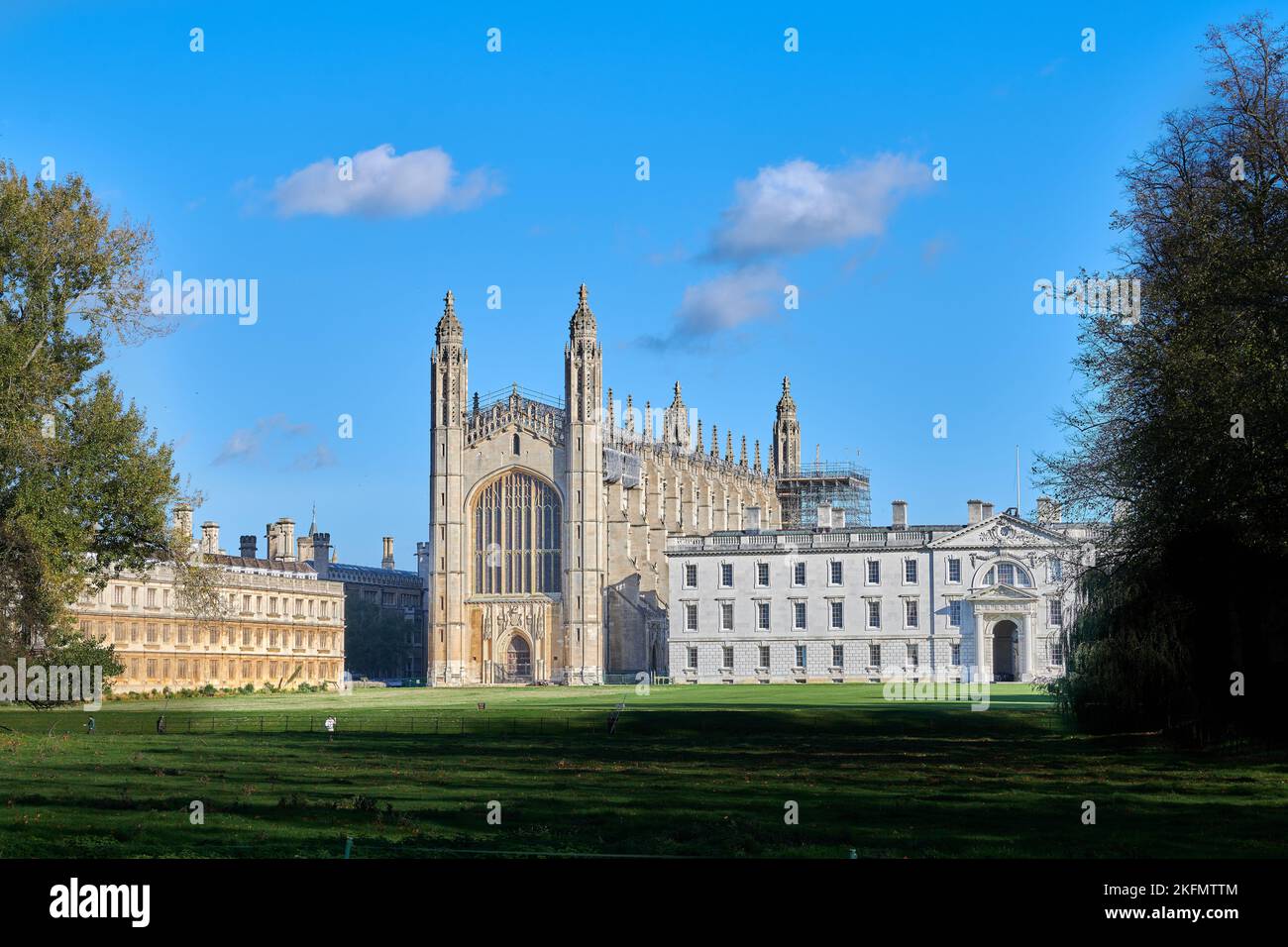 The chapel and the Gibbs building at King's college next to Clare College, University of ...