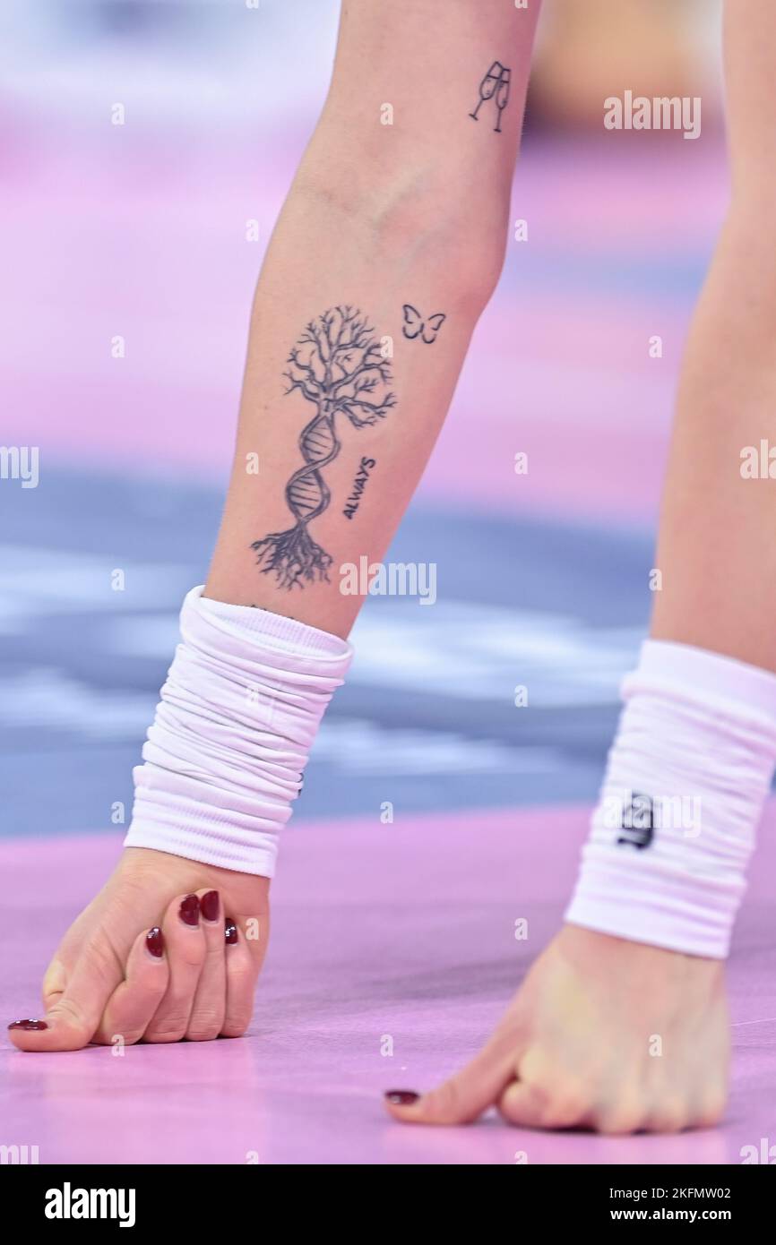 Tattoos details of Magdalena Stysiak (Vero Volley Milano) during the ...