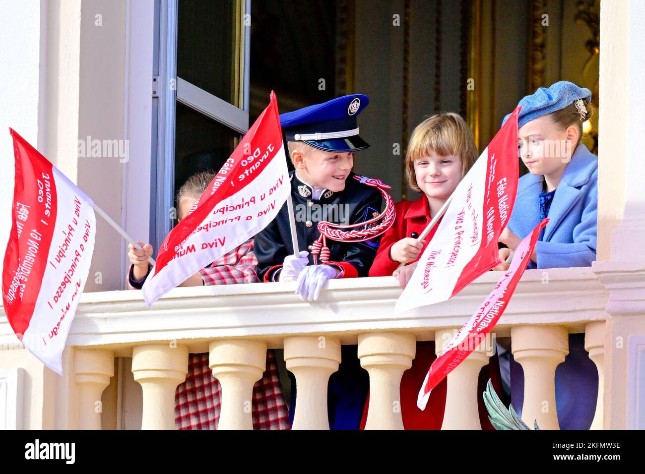 Monaco. 19th Nov, 2022. Prince Jacques, Princess Gabriella of Monaco ...
