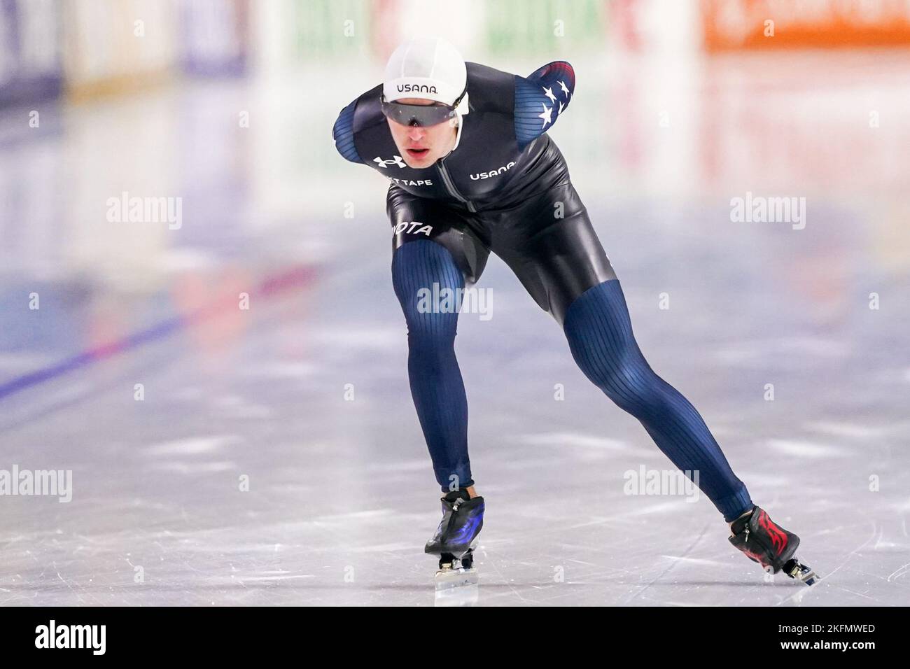 HEERENVEEN, NETHERLANDS - NOVEMBER 19: Casey Dawson of USA competing on ...