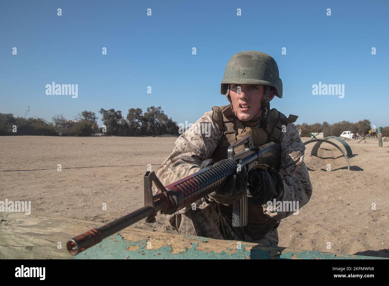 U.S. Marine Corps Recruit Hunter Johnson, a recruit with Hotel Company ...
