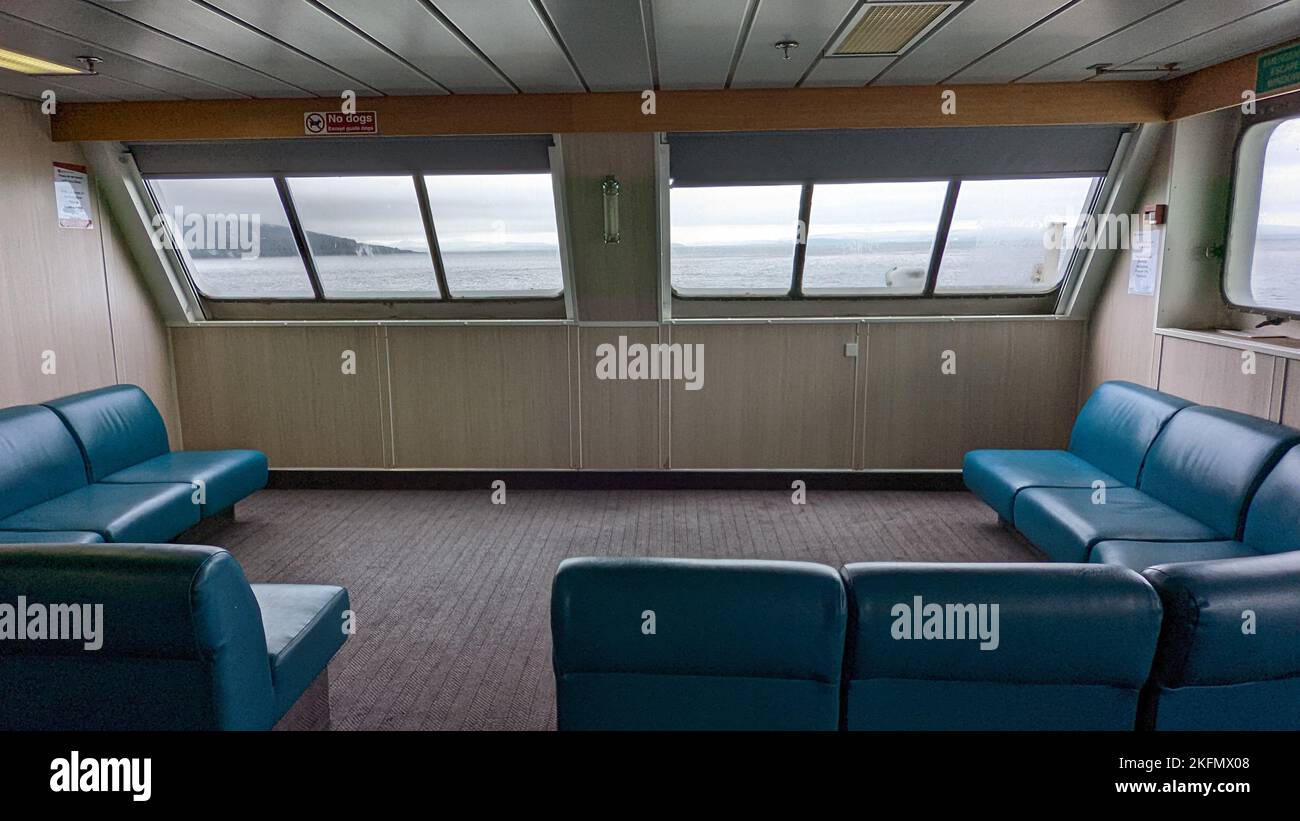 Indoor seating area on Calmac ferry Stock Photo - Alamy