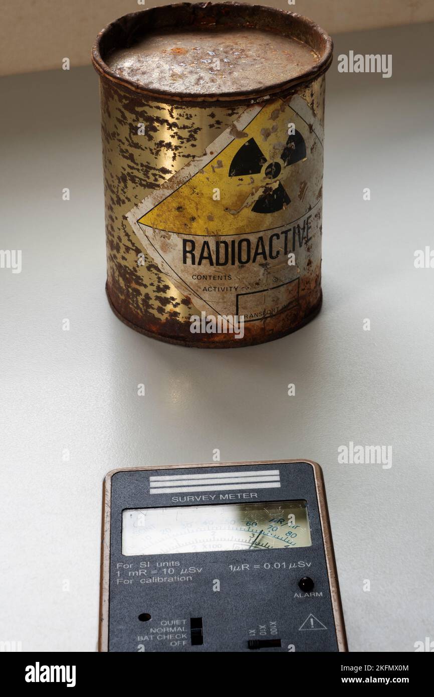 Hand-held radiation survey instrument detecting radioactive material in ...