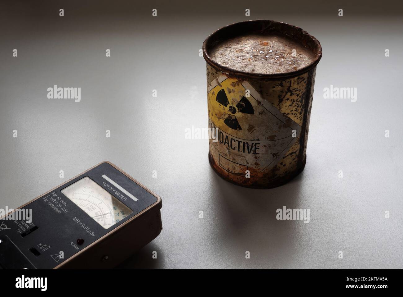 Hand-held radiation survey instrument detecting radioactive material in ...