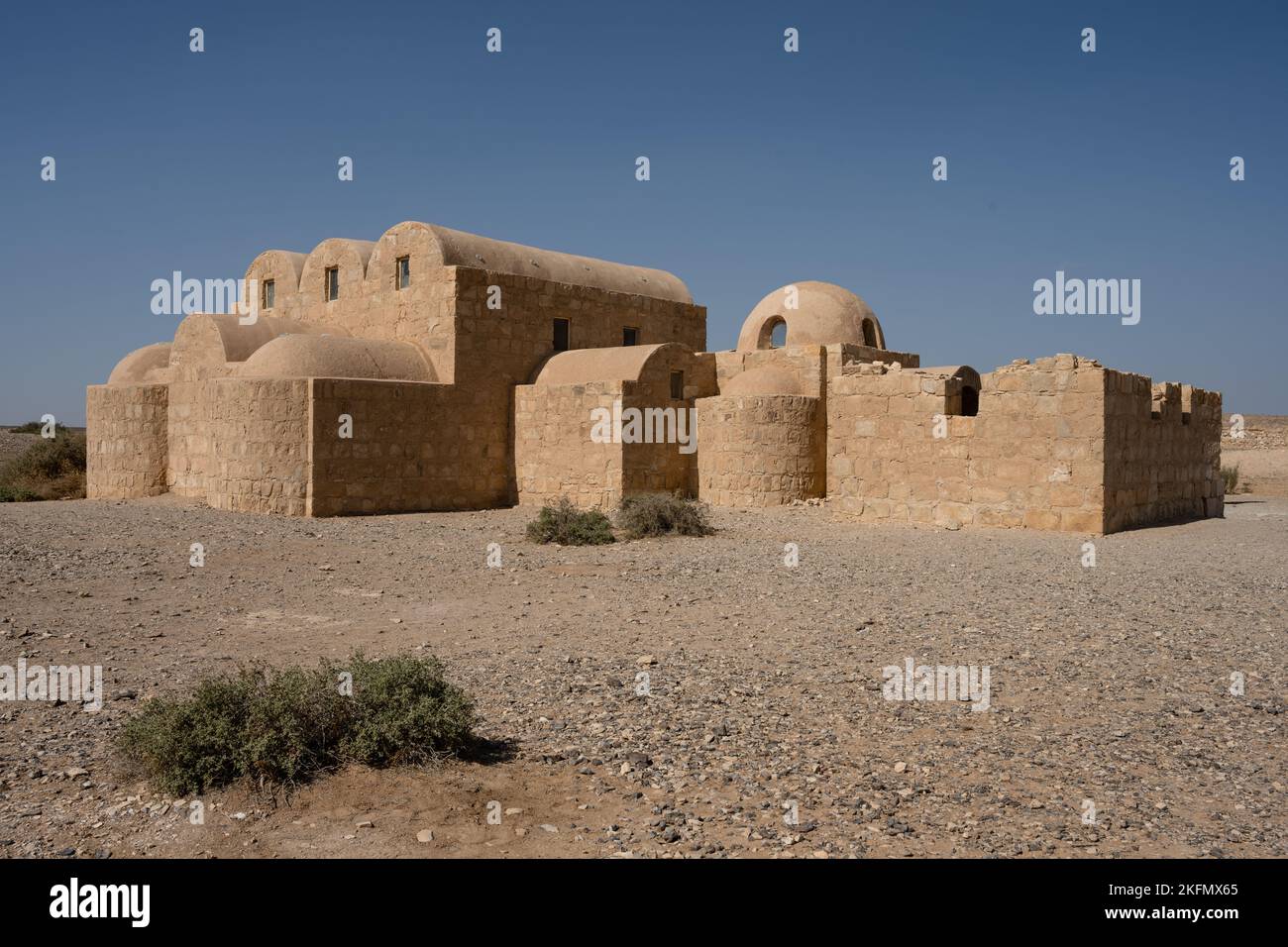 Qasr Amra or Quasayr Amra Desert Castle in Jordan Exterior Stock Photo ...