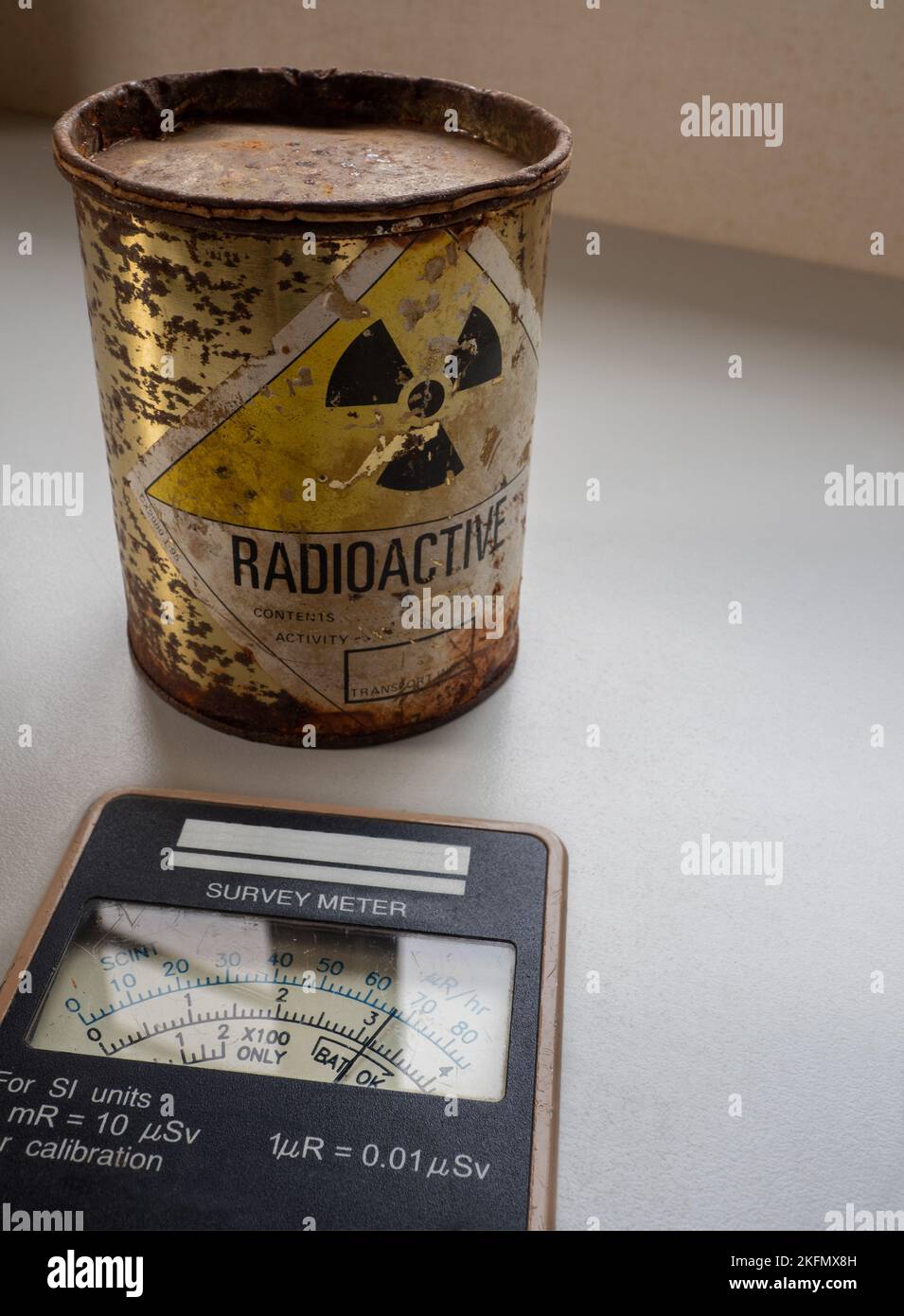 Hand-held radiation survey instrument detecting radioactive material in ...