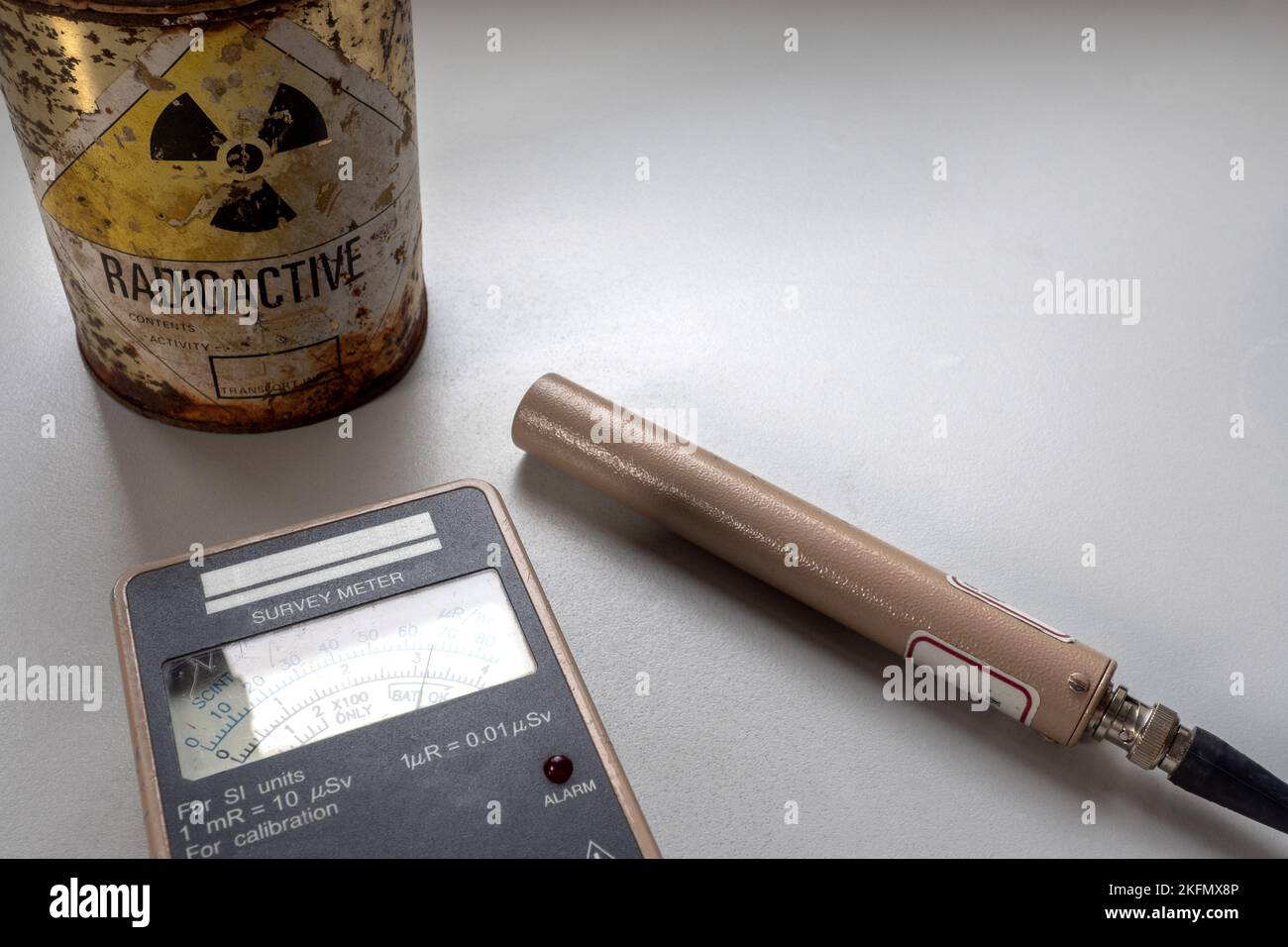 Hand-held radiation survey instrument detecting radioactive material in ...