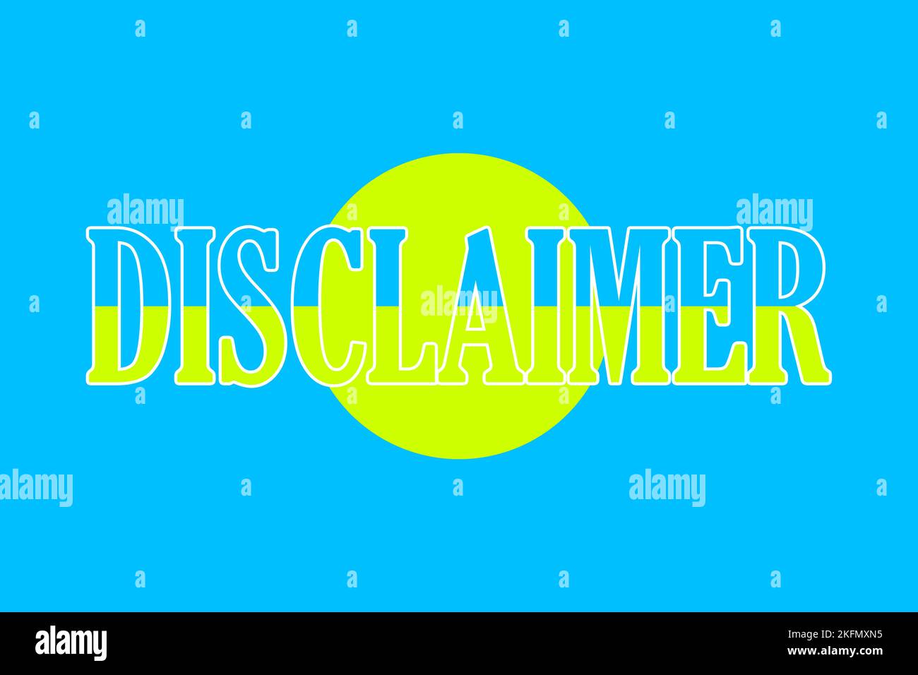 Disclaimer. Colorful typography banner with word. Text caption, art ...