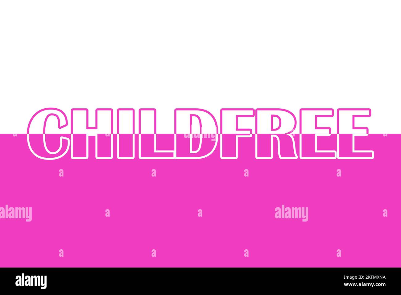 Childfree. Colorful typography banner with word. Text caption, art ...