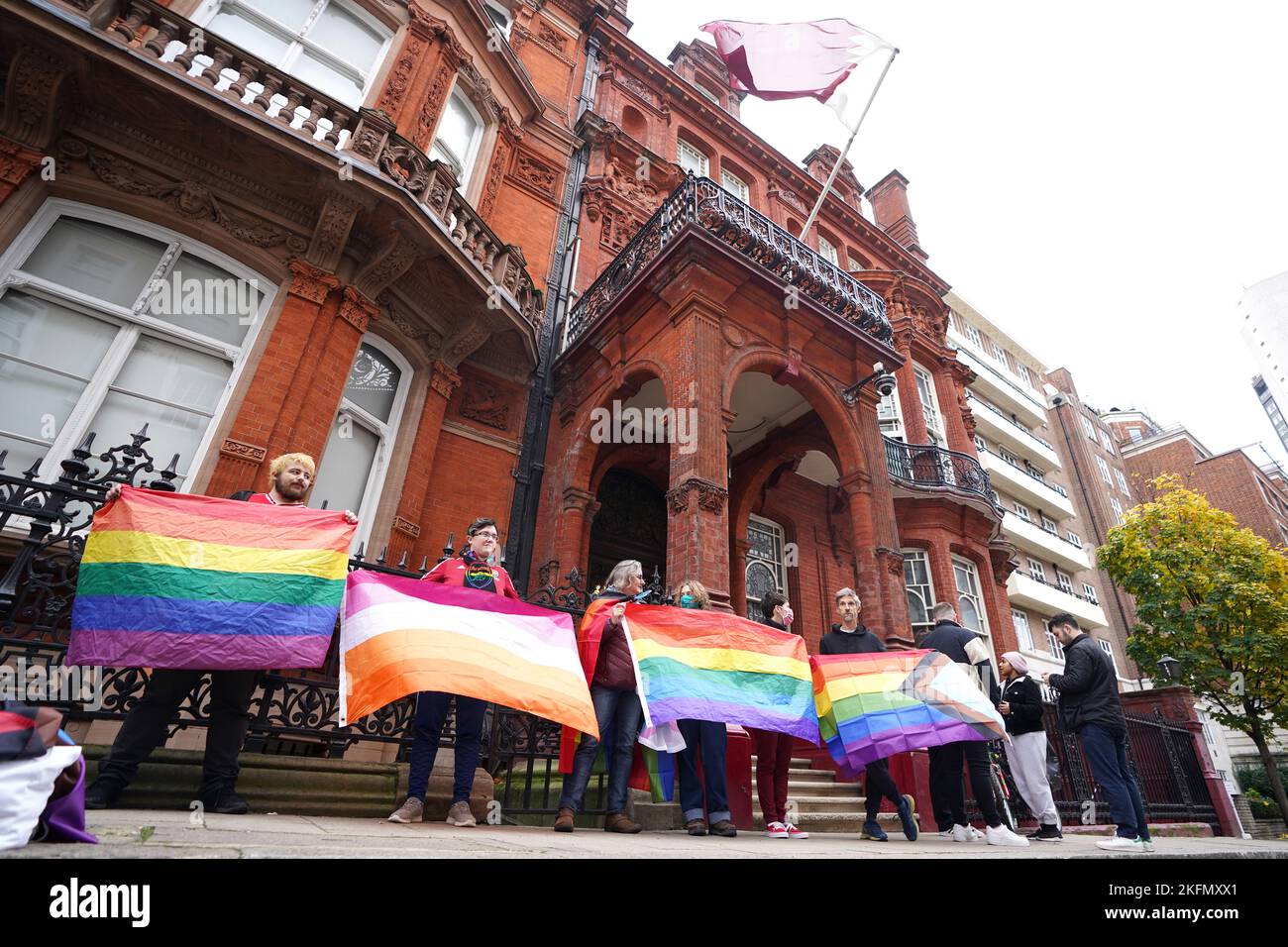 People Taking Part In A Protest Against The Qatar Fifa World Cup 2022