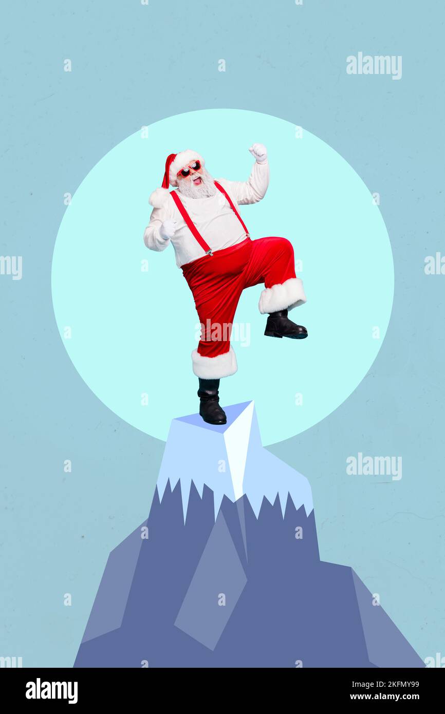 Creative photo 3d collage postcard poster greeting card of funky man ...