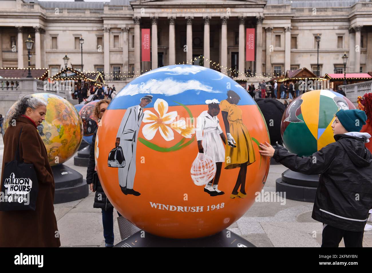 London, England, UK. 19th Nov, 2022. The World Reimagined installation ...
