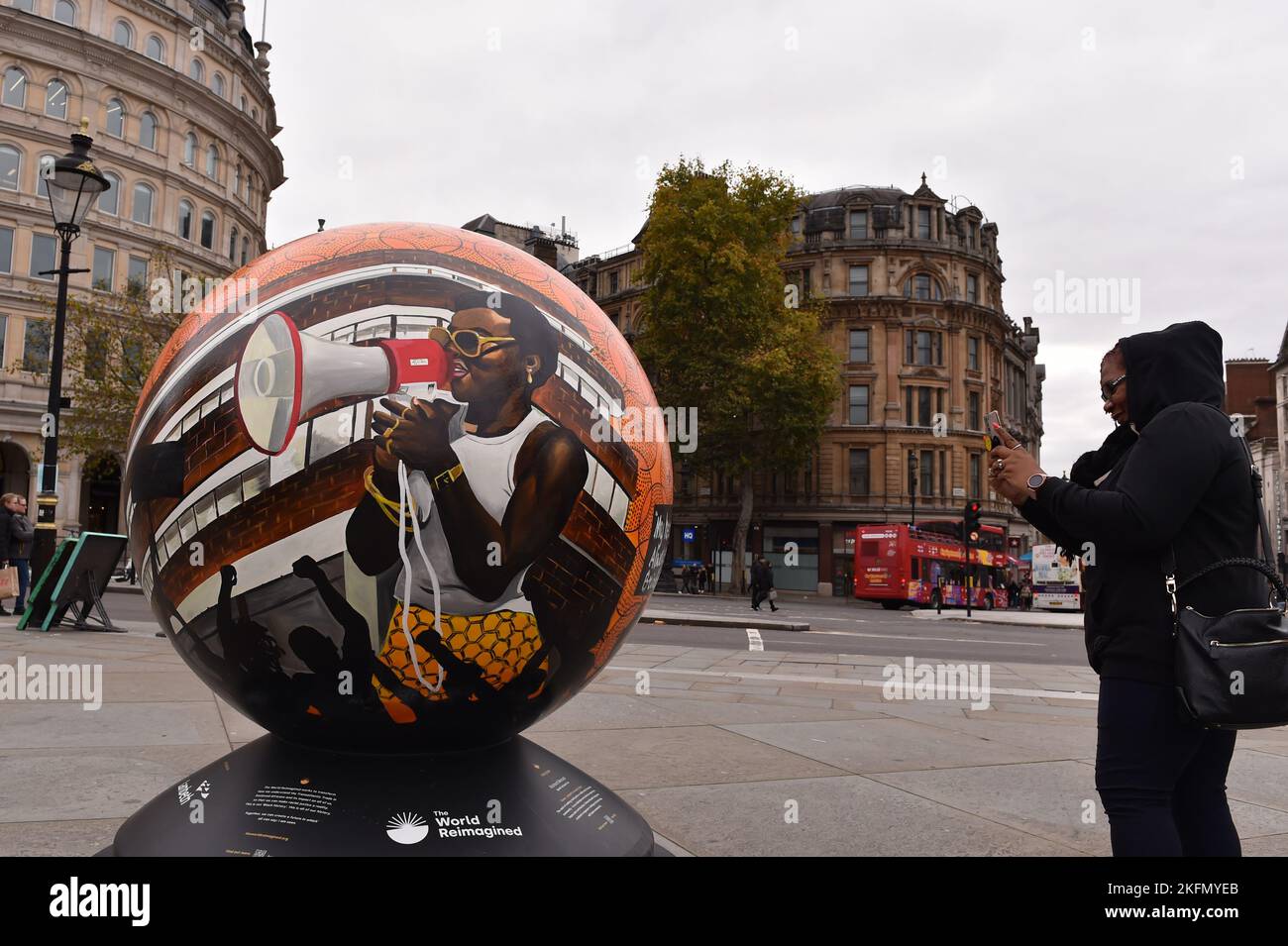 London, England, UK. 19th Nov, 2022. The World Reimagined installation ...