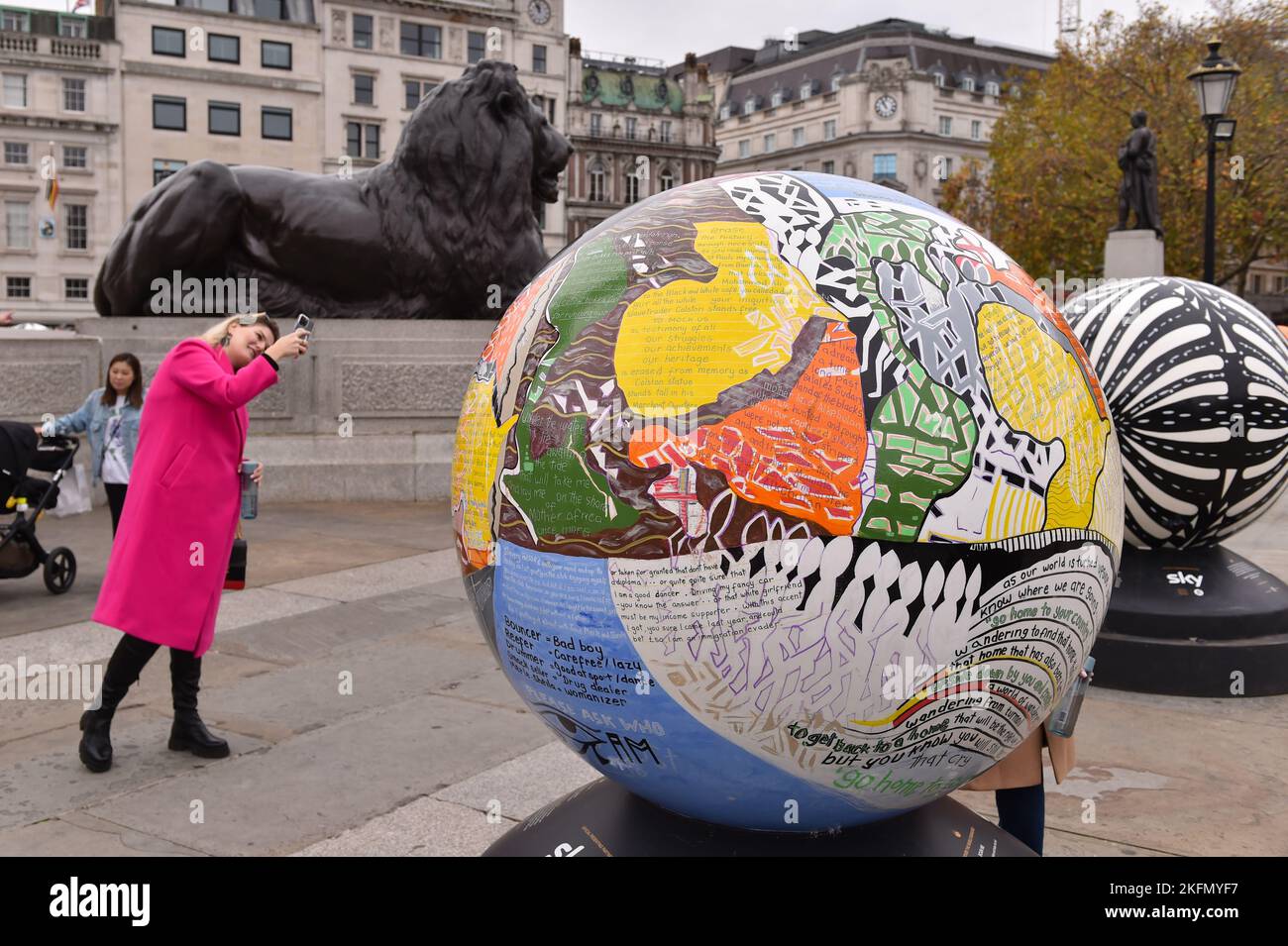 London, England, UK. 19th Nov, 2022. The World Reimagined installation ...