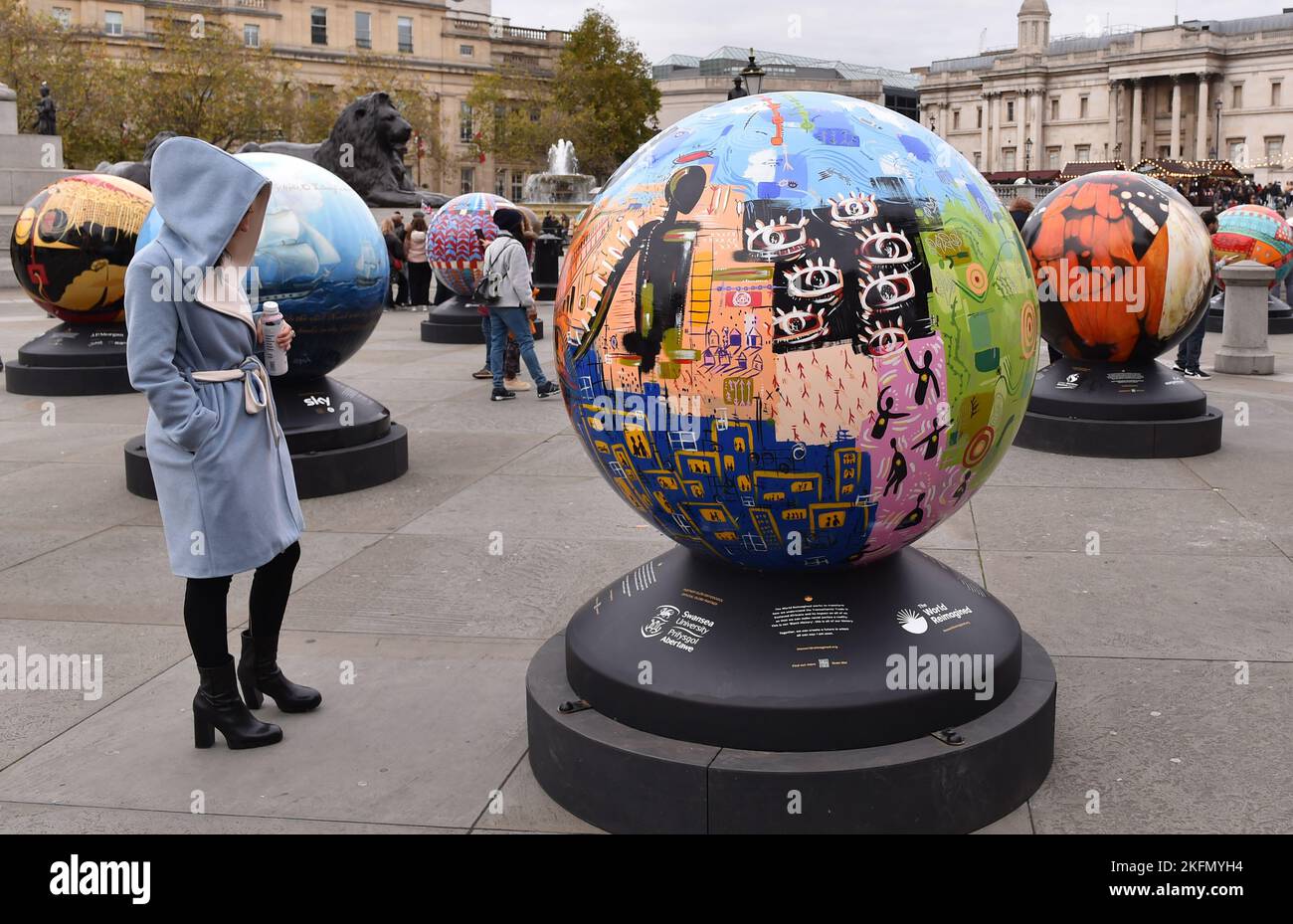 London, England, UK. 19th Nov, 2022. The World Reimagined installation ...