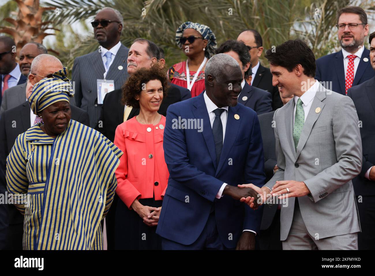 Canada's Prime Minister Justin Trudeau and other officials from ...