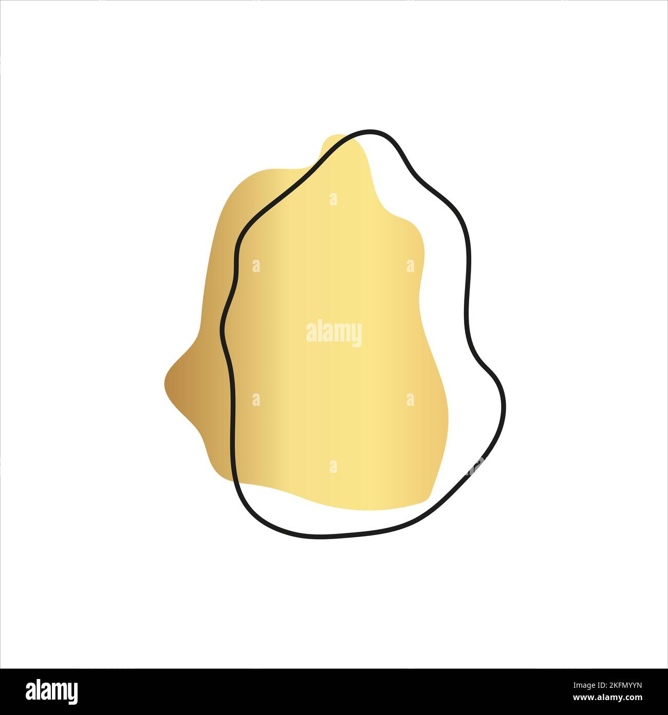 Gold Organic black blobs irregular shape. Abstract shapes vector set ...