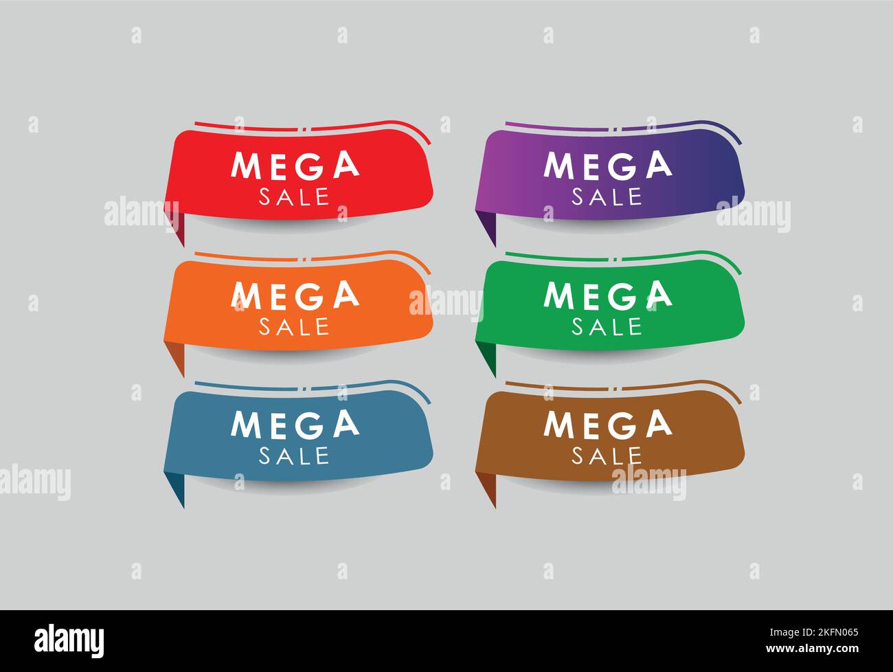 A pack of "Mega sale" colorful vectors on the pink background Stock ...