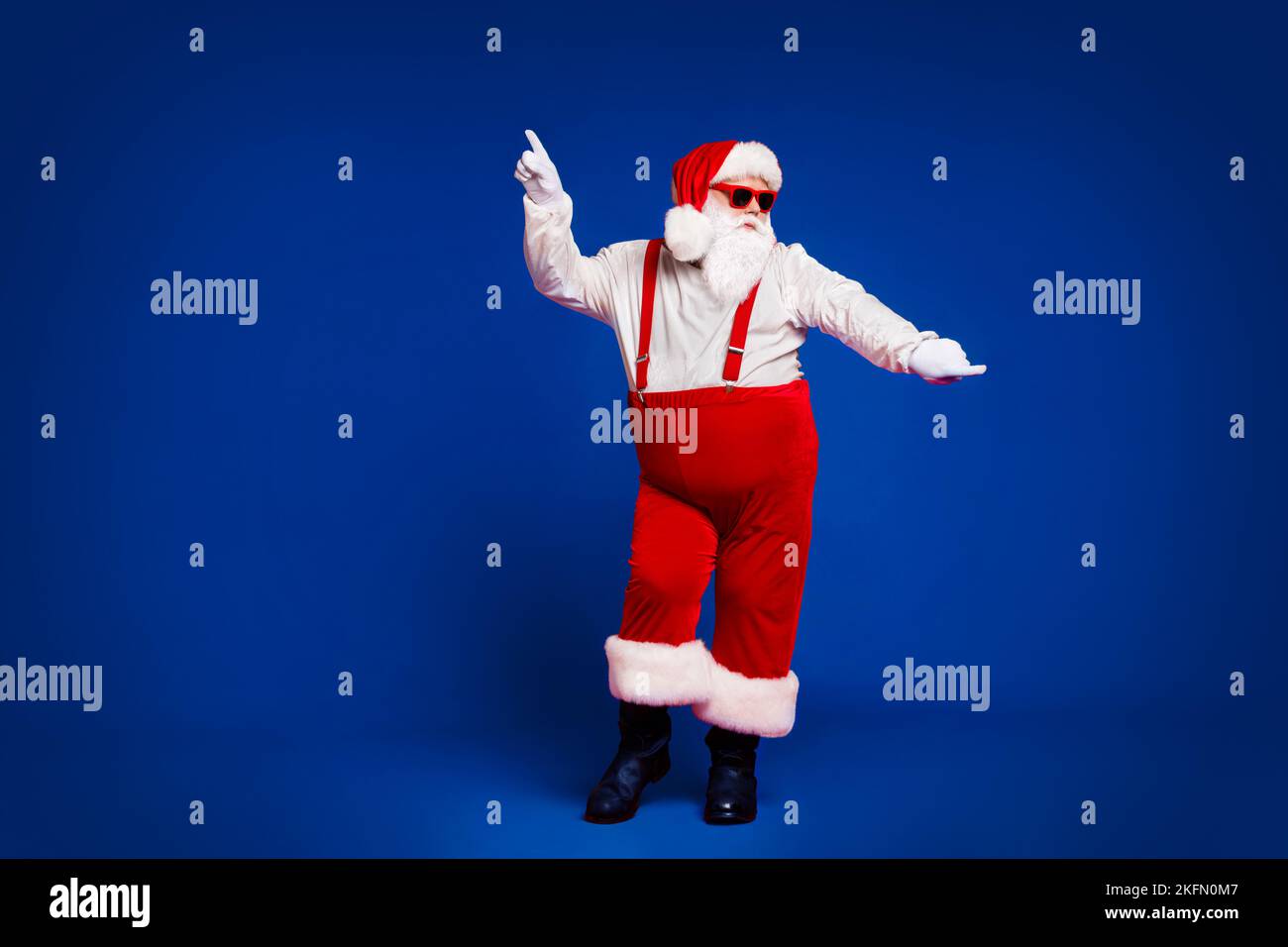 Full length body size view of his he attractive cool funny playful fat ...