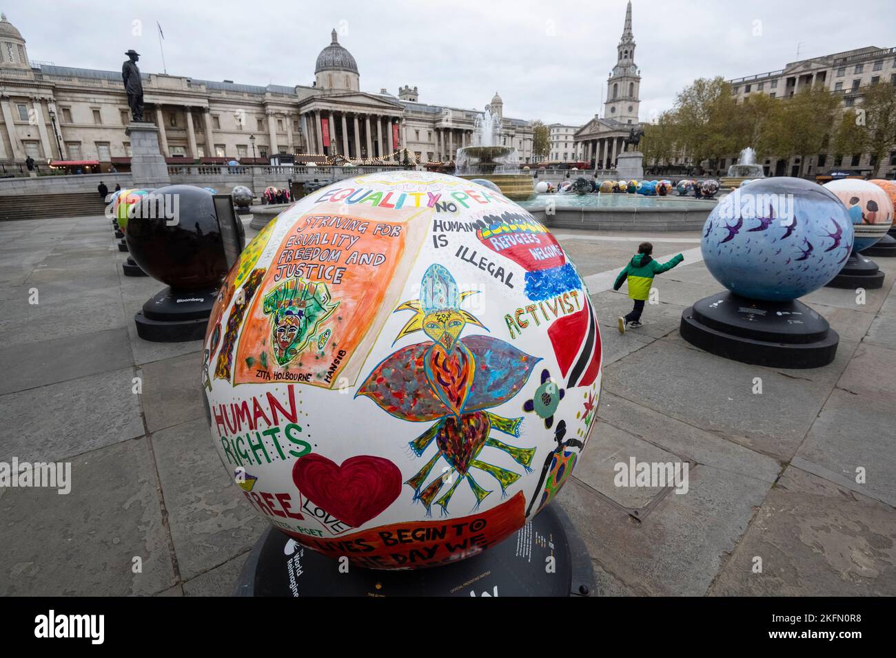 London, UK. 19 November 2022. 96 globe sculptures designed by emerging ...