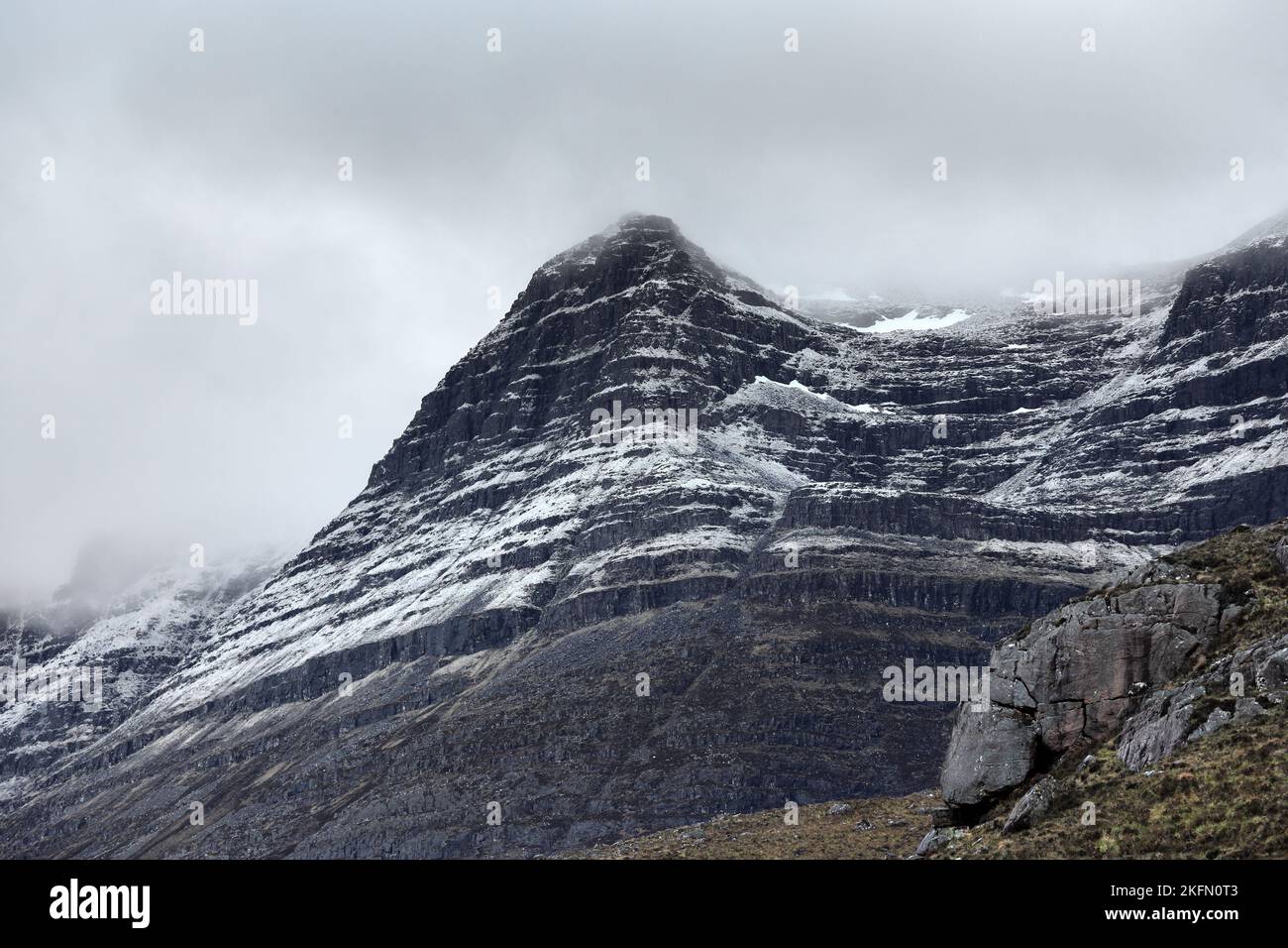 The Mountain of Liathach after a Passing Snow Shower, Torridon, NW ...